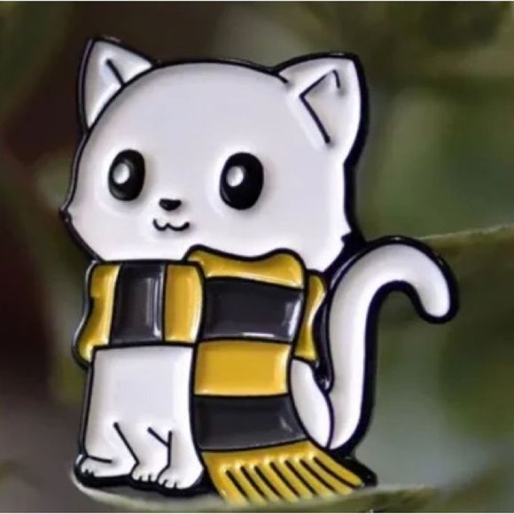Jewelry | 32harry Potter Scarf Hufflepuff Cat Enamel Pin | Poshmark